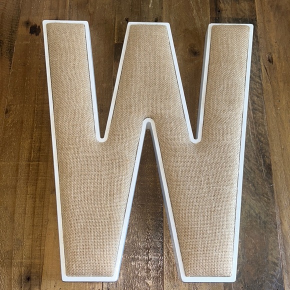 Cynthia Rowley | Wall Decor | Letter W Wall Wooden Burlap Decor | Poshmark
